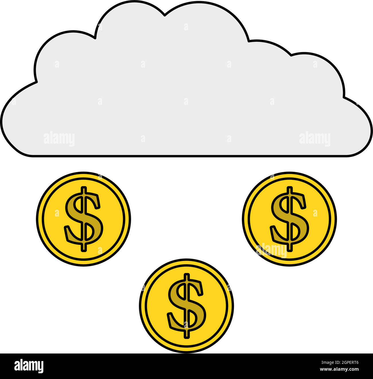 Coins Falling From Cloud Icon Stock Vector Image & Art - Alamy