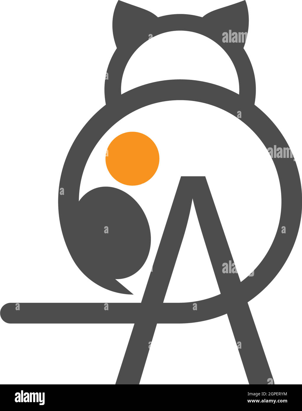 Cat icon logo with letter A template design vector Stock Vector Image ...