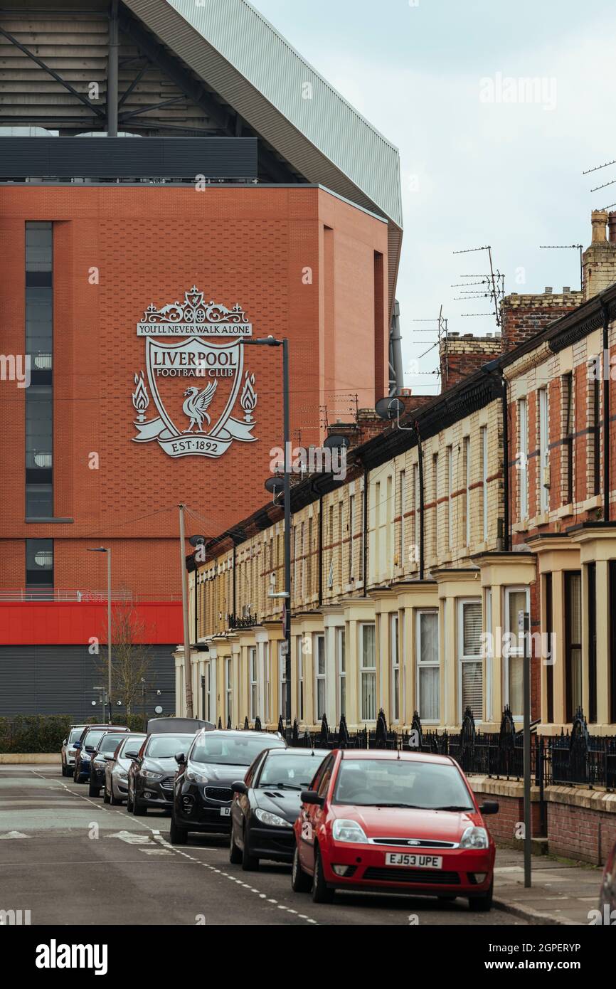 Anfield Stadium, Liverpool, England, UK Stock Photo - Alamy