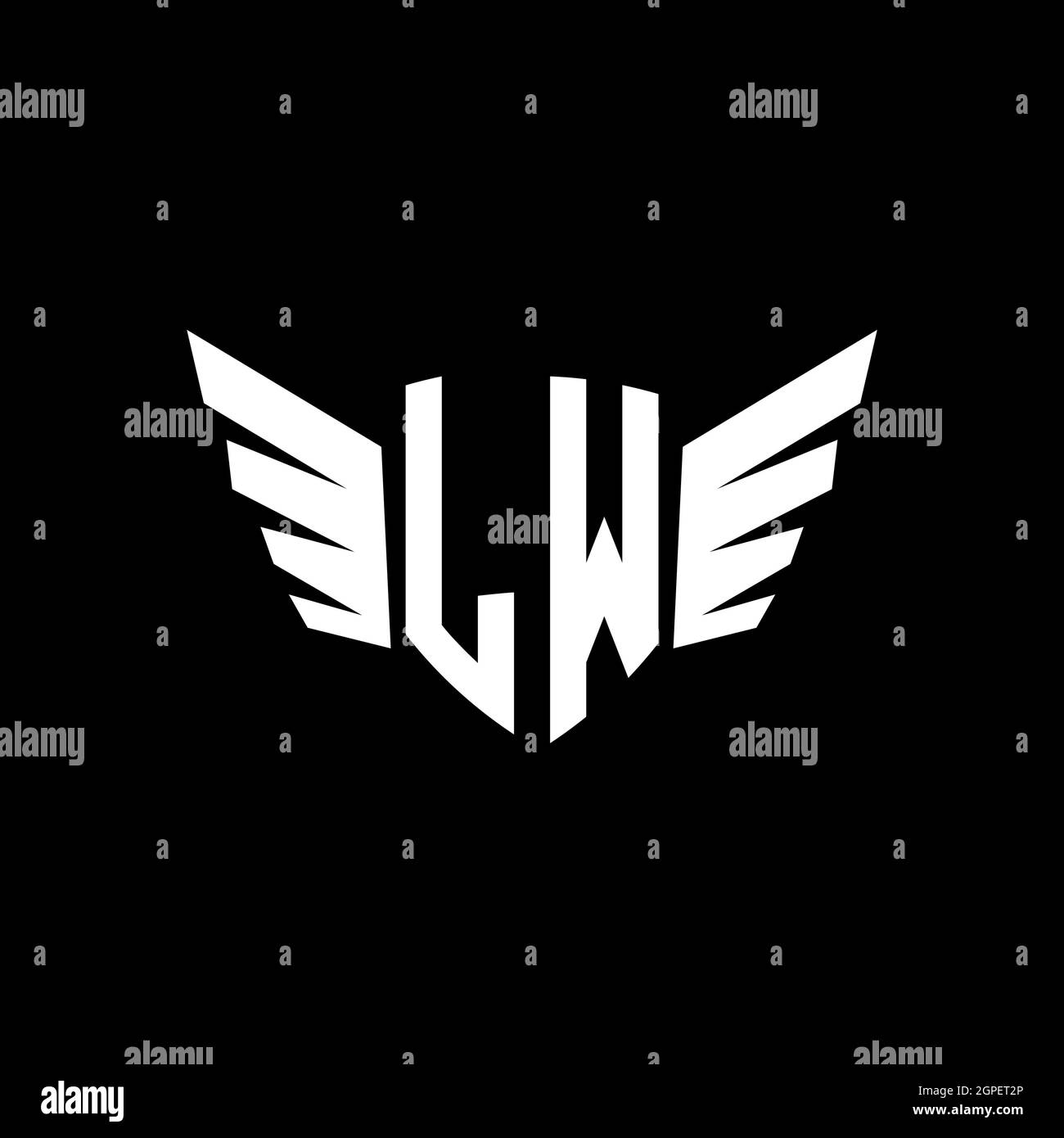 LW Monogram Logo geometric initial with wing shape style design ...