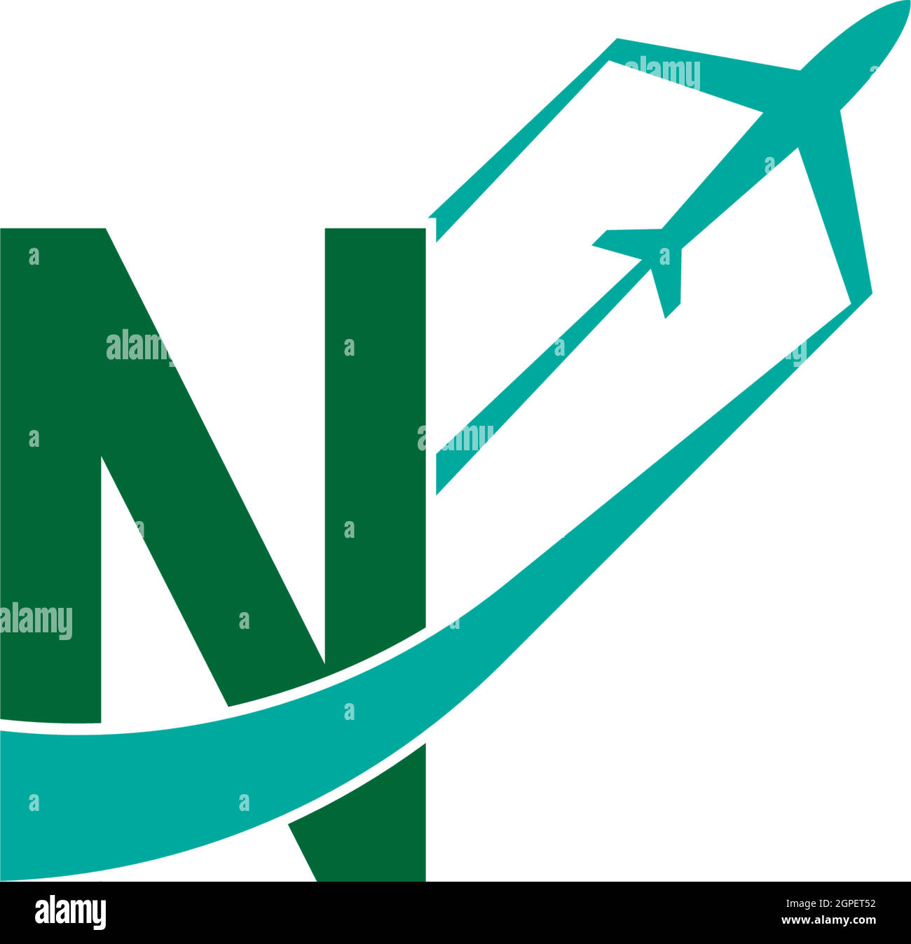 Letter N with plane logo icon design vector Stock Vector Image & Art ...