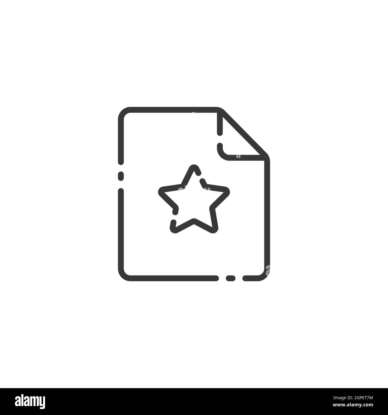 Document thin line icon. Paper with star. Favorite item. Outline ... Document thin line icon. Paper with star. Favorite item. Outline ...