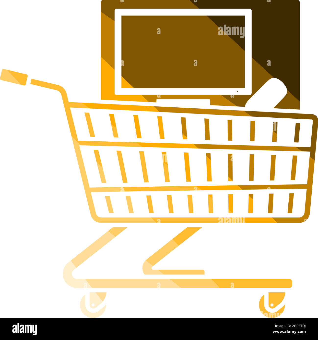 Shopping Cart With PC Icon Stock Vector Image & Art - Alamy