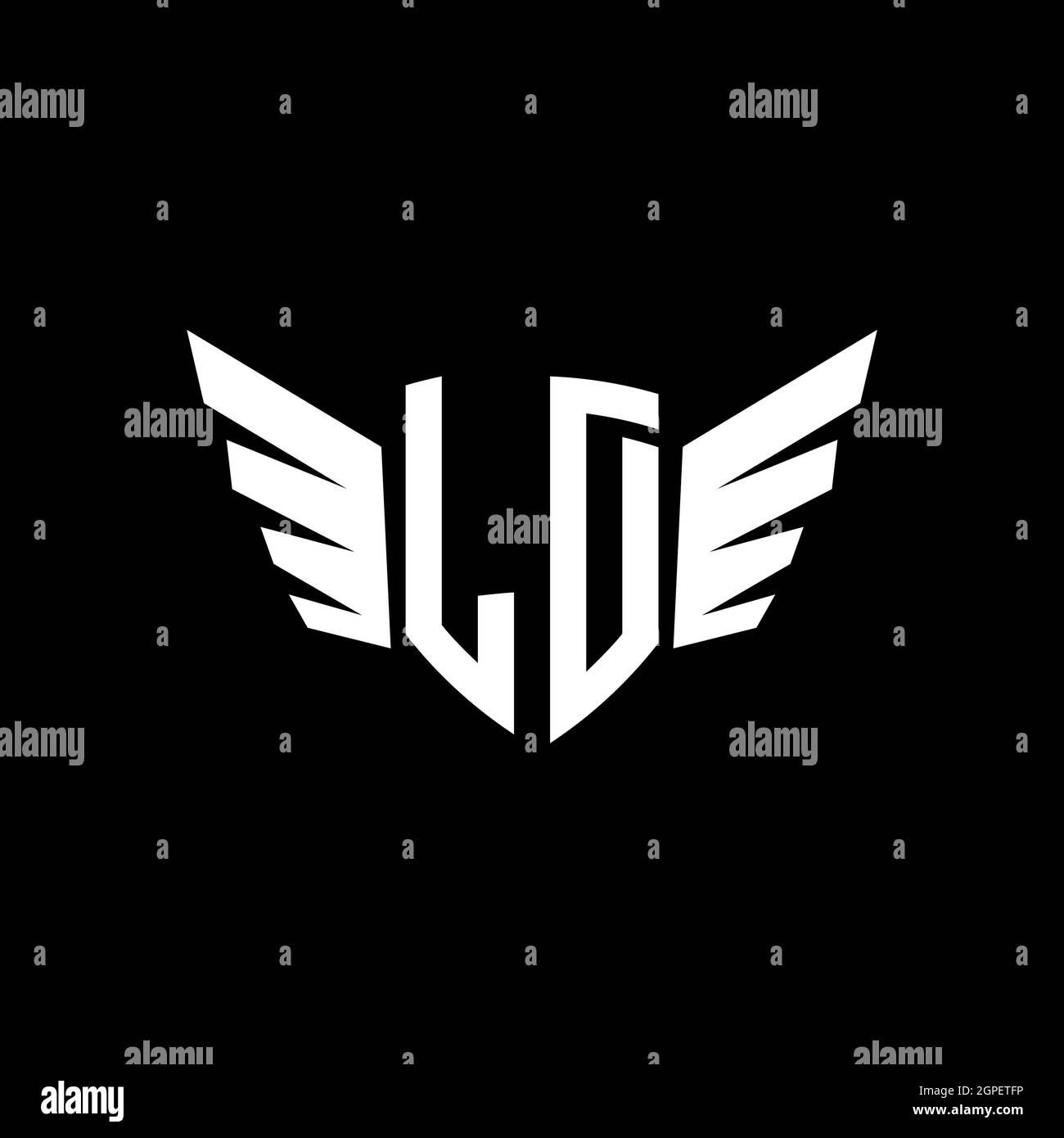 LD Monogram Logo geometric initial with wing shape style design template. Wing initial logo ...