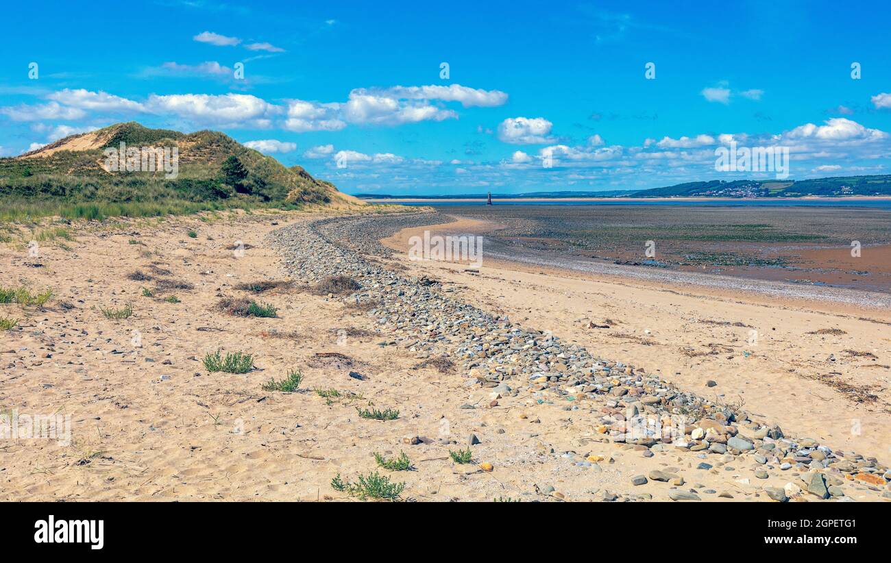 A wide-angle view Whiteford Burrows and the Loughor estuary, Gower ...