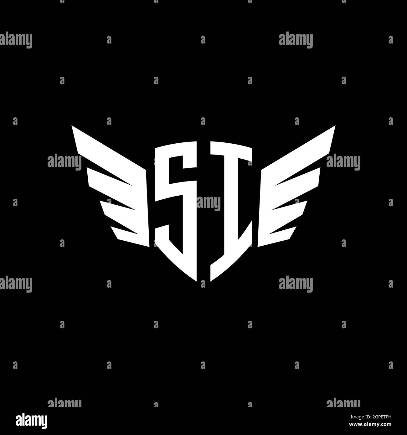 SI Monogram Logo geometric initial with wing shape style design ...