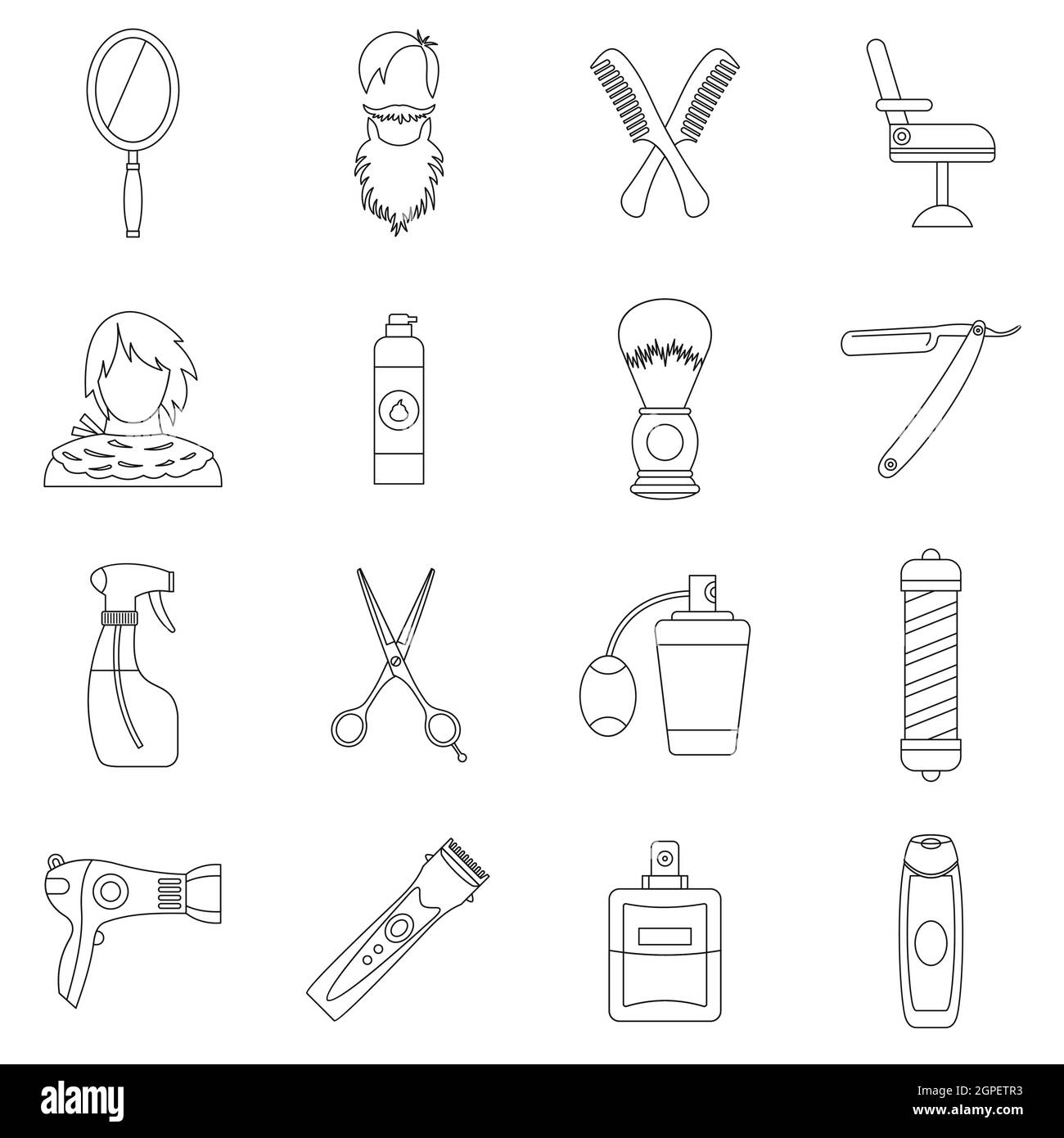 Salon tools set icon Cut Out Stock Images & Pictures - Alamy
