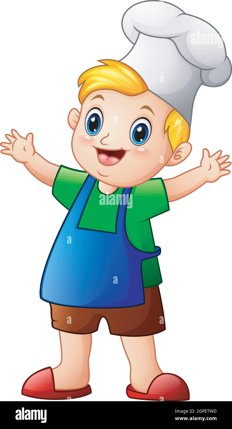 Cartoon illustration boy chef standing hi-res stock photography and ...