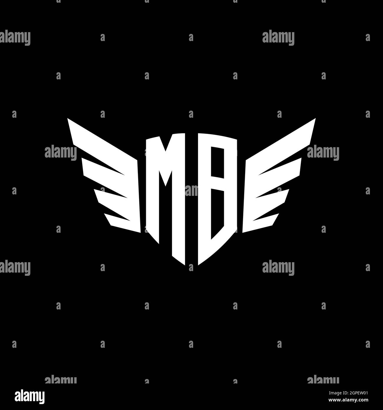 MB Monogram Logo geometric initial with wing shape style design ...