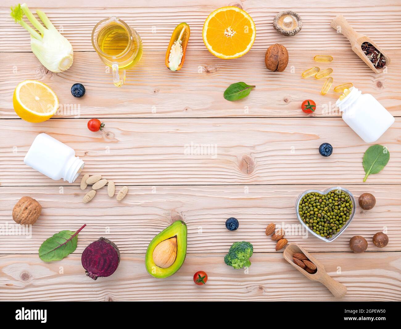 Ingredients for the healthy foods selection. The concept of healthy ...