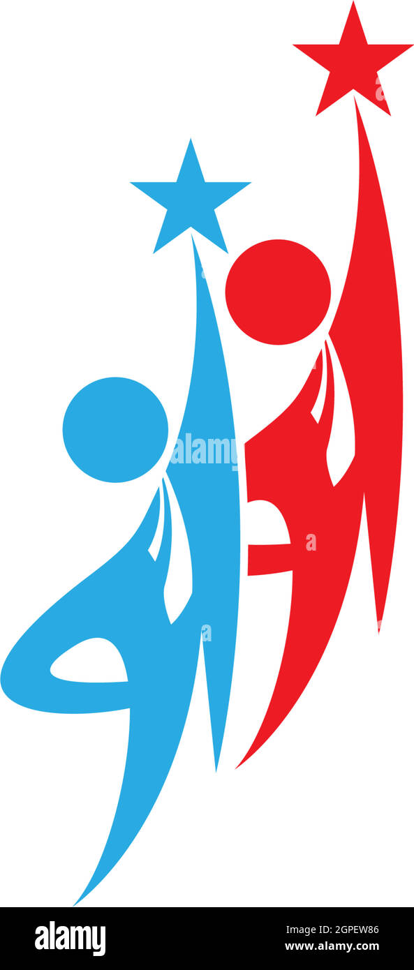 illustration of a businessman running reaching the star with briefcase ...