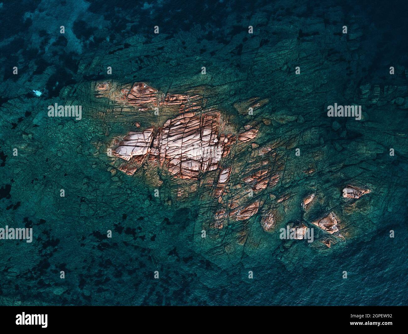 Aerial view of rock formations in the ocean Stock Photo - Alamy