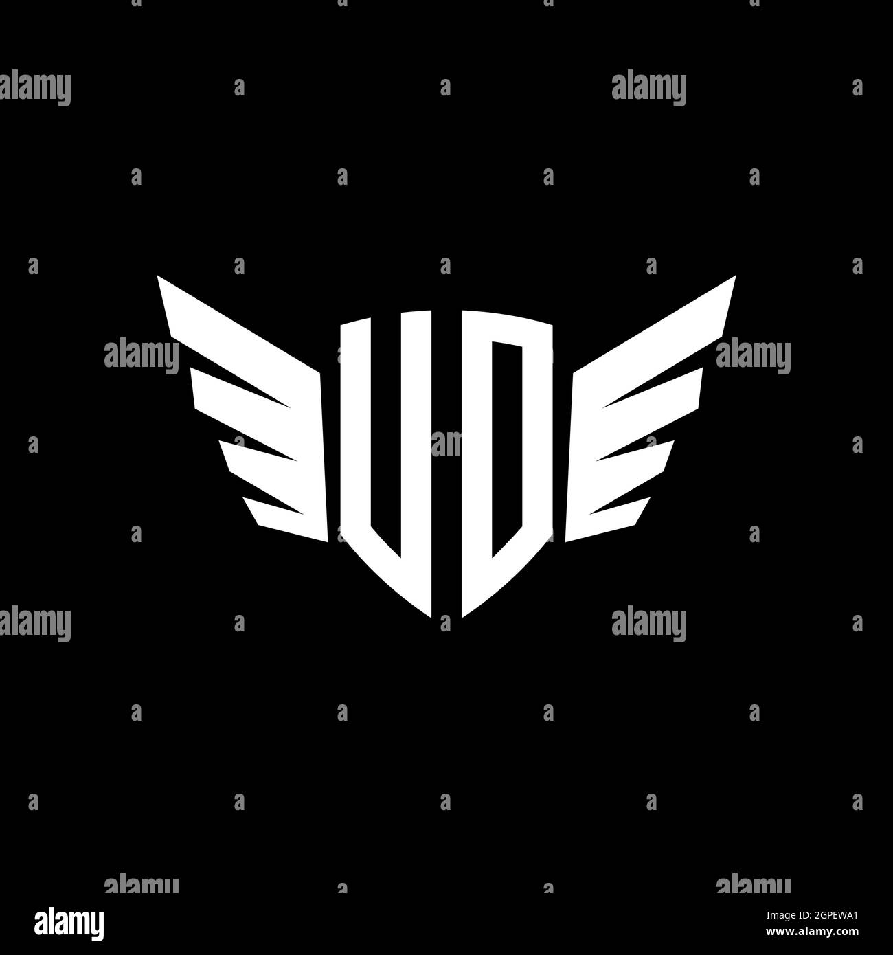 UO Monogram Logo geometric initial with wing shape style design ...