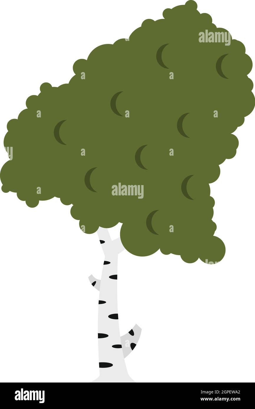 Wood birch icon, flat style Stock Vector Image & Art - Alamy