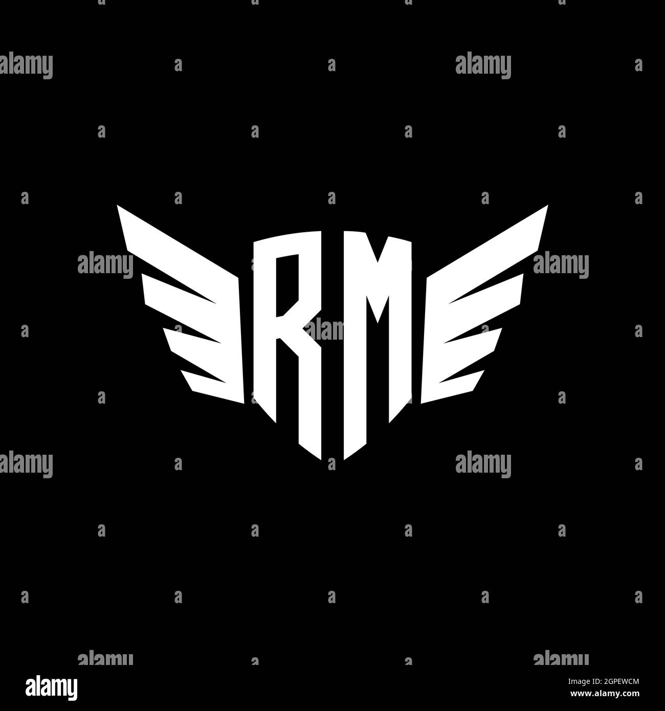 RM Monogram Logo geometric initial with wing shape style design ...
