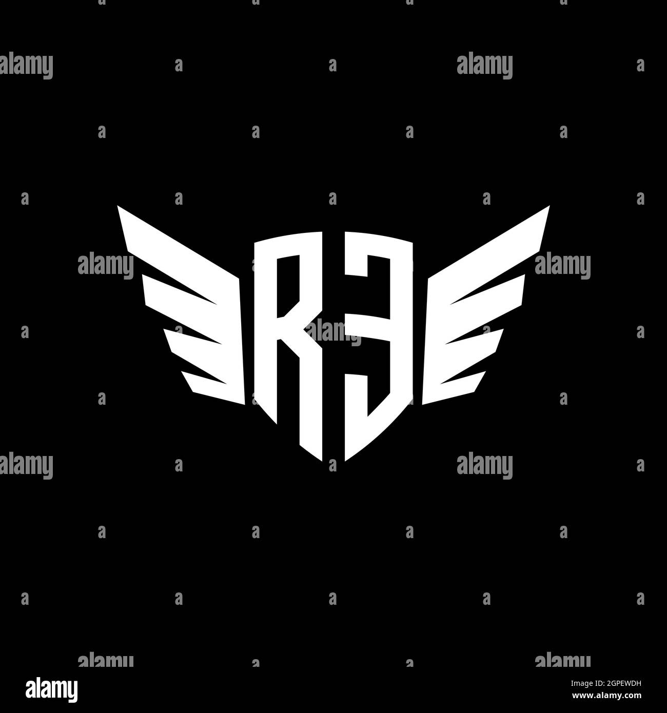 RE Monogram Logo geometric initial with wing shape style design ...