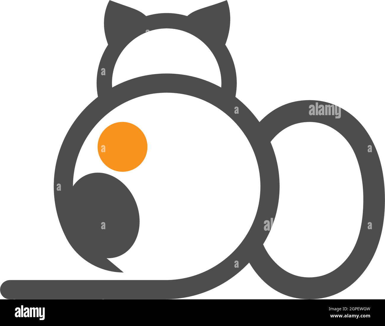 Cat icon logo with letter O template design vector Stock Vector Image ...