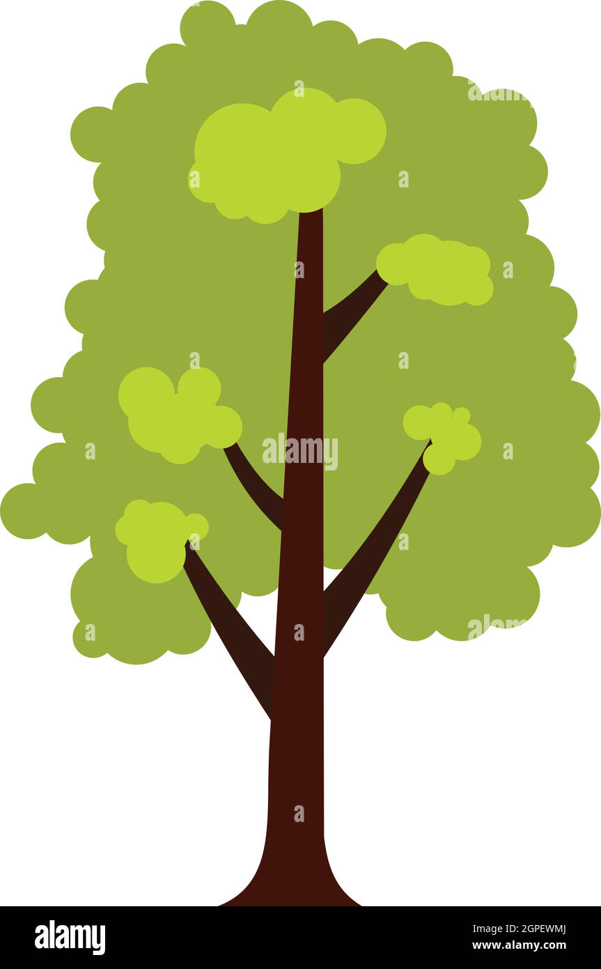 Big green tree icon, flat style Stock Vector Image & Art - Alamy