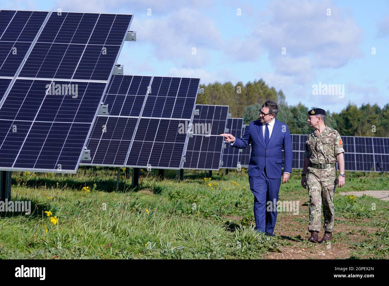 Jeremy Quin (left), Minister for Defence Procurement, with Major David ...