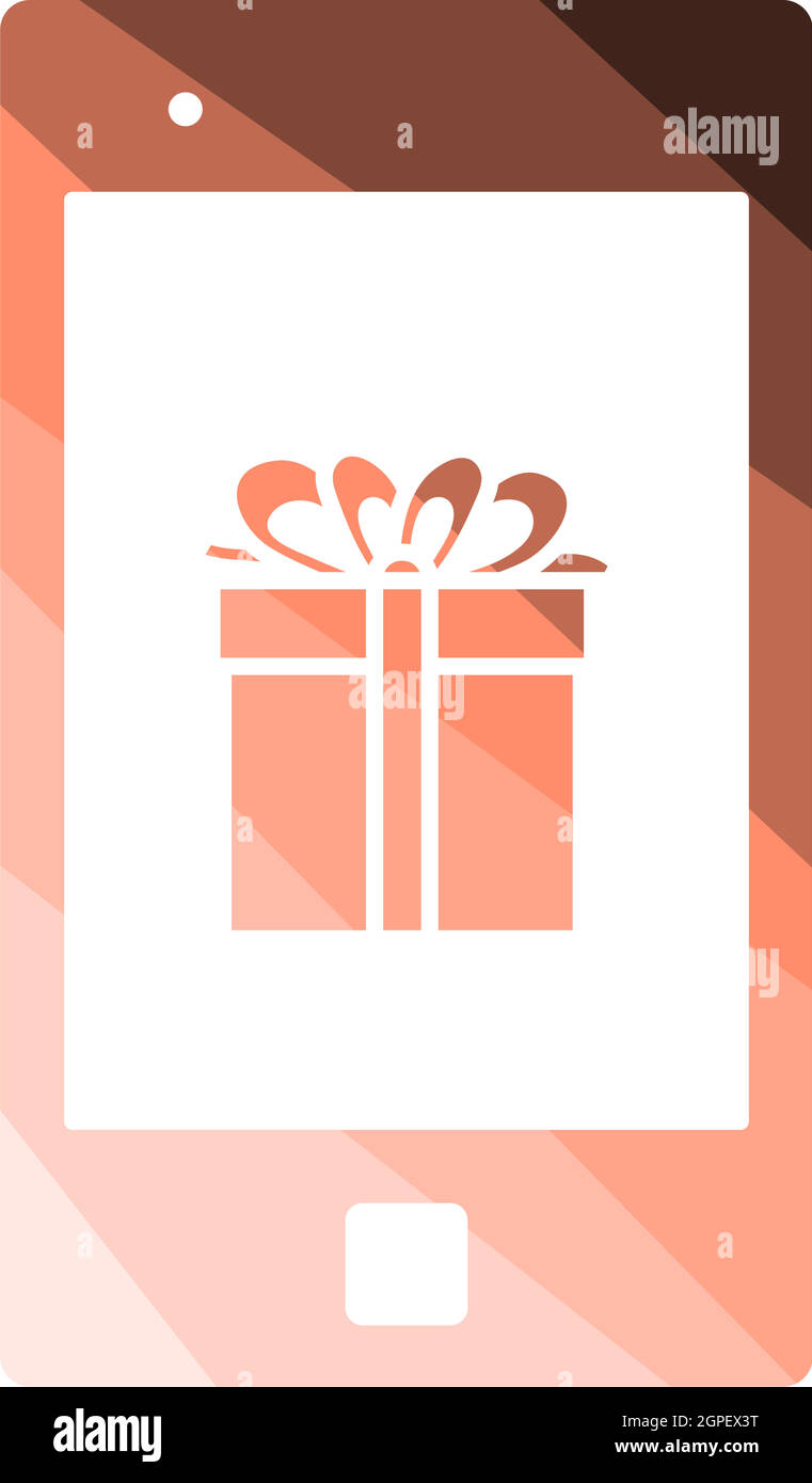Smartphone With Gift Box On Screen Icon Stock Vector Image & Art - Alamy