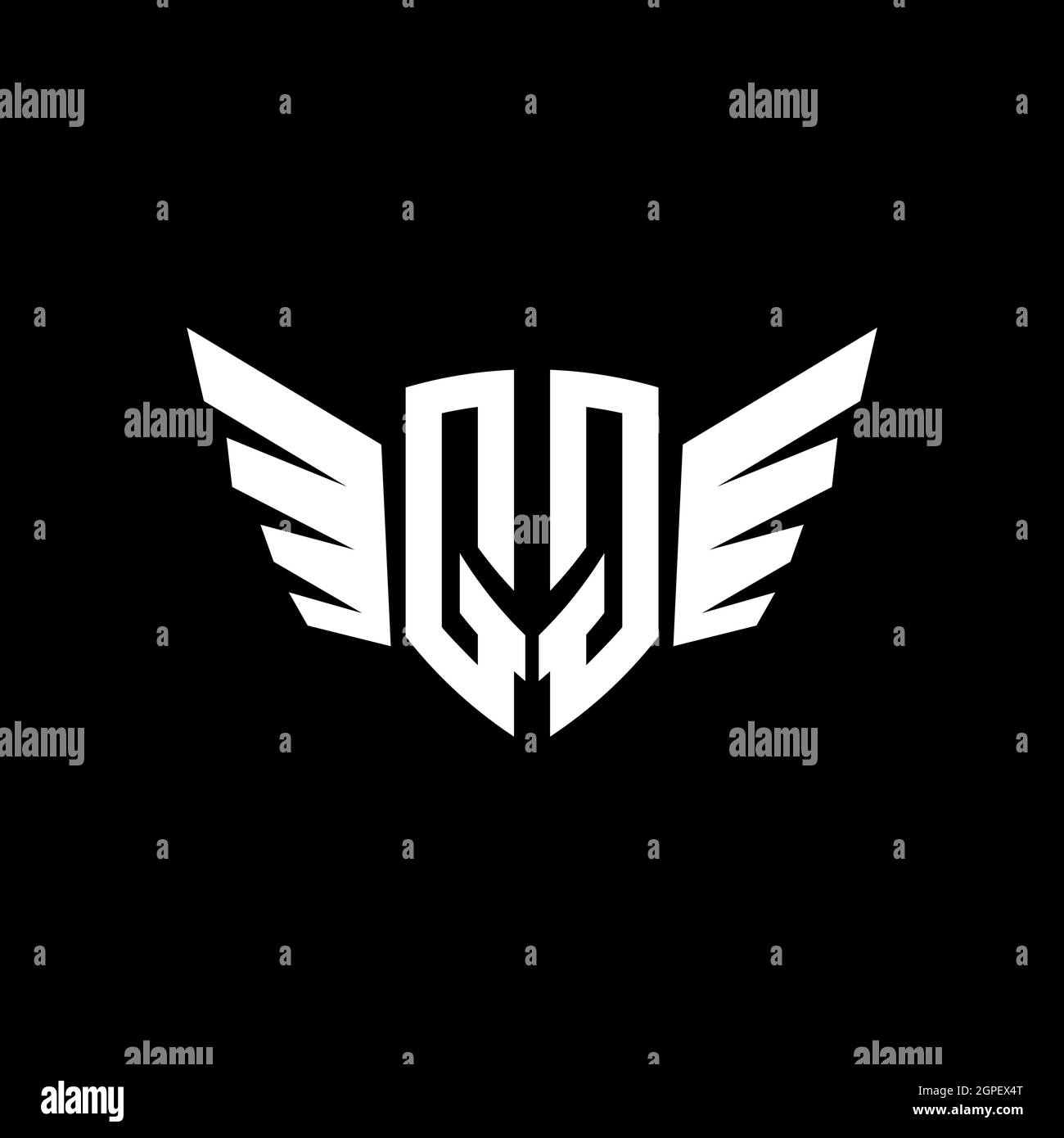 QQ Monogram Logo geometric initial with wing shape style design ...