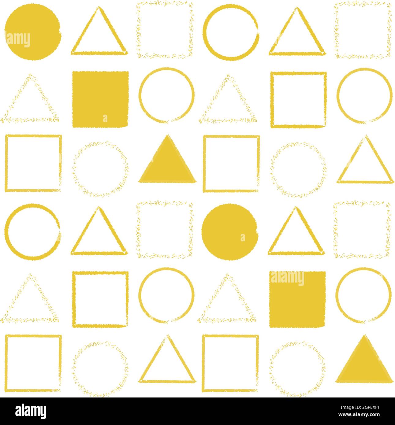 Graphic shapes - circle, square and triangle on white background ...