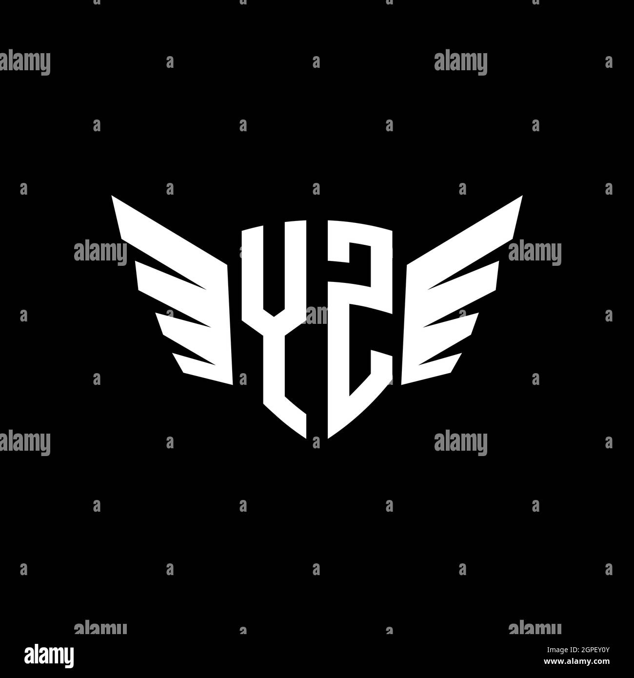 YZ Monogram Logo geometric initial with wing shape style design ...