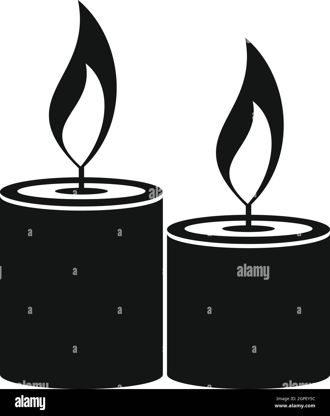 Candle icon simple element Black and White Stock Photos & Images - Alamy