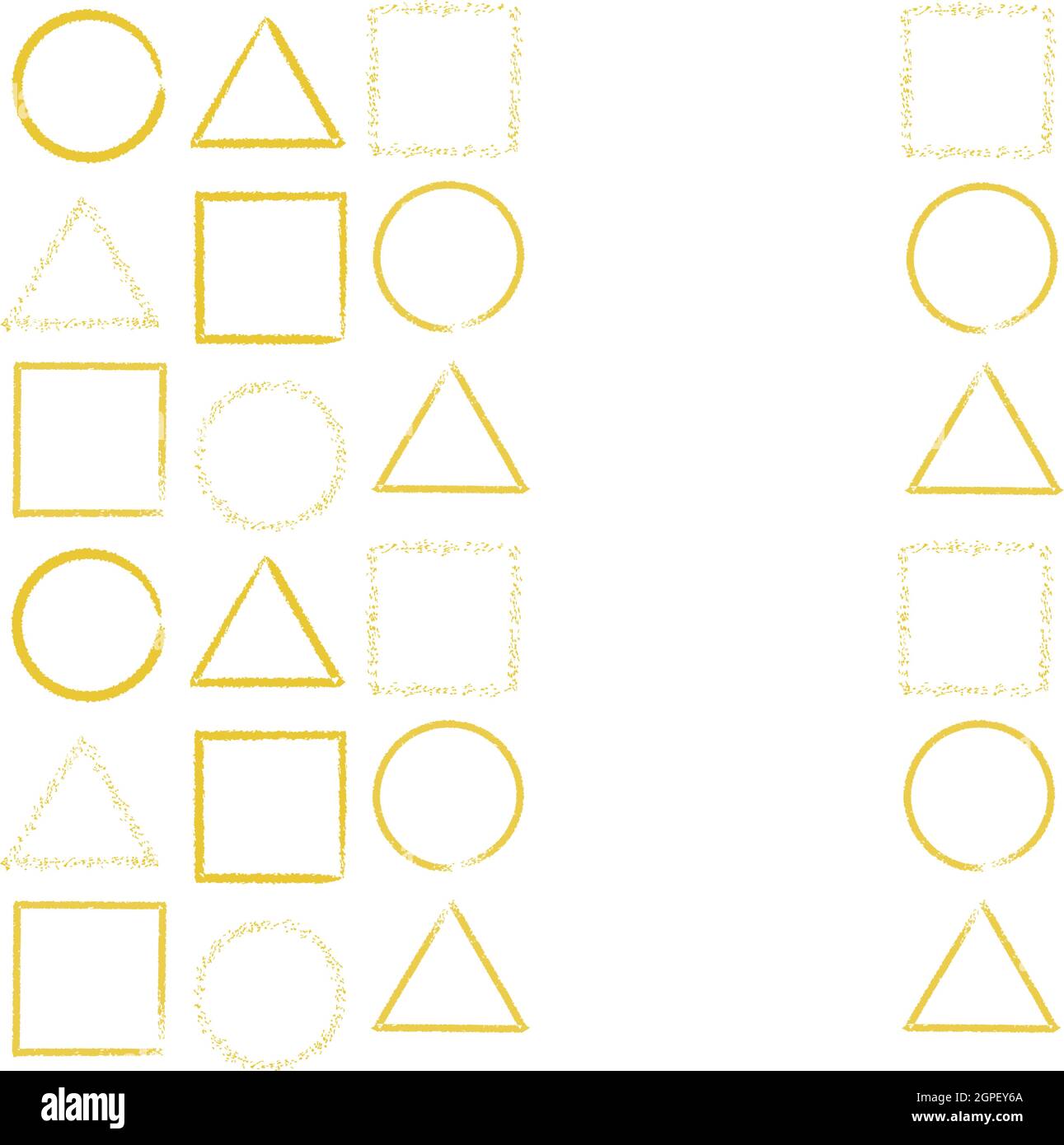 Graphic shapes - circle, square and triangle on white background ...