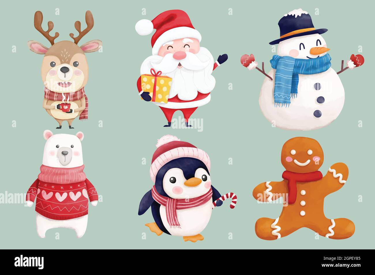 Reindeer characters merry christmas Stock Vector Images - Alamy