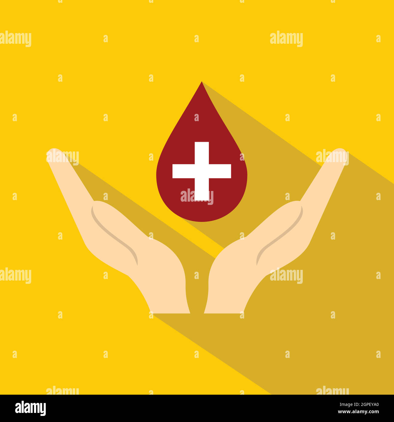 Hands holding blood drop icon, flat style Stock Vector Image & Art - Alamy