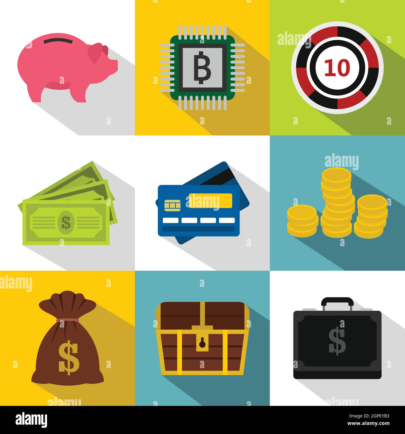 Monetary resource icons set, flat style Stock Vector Image & Art - Alamy