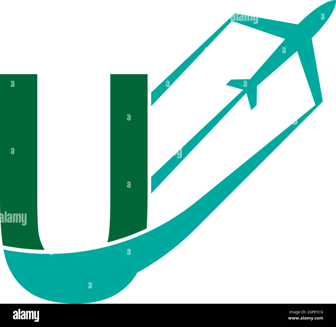 Letter U with plane logo icon design vector Stock Vector Image & Art ...