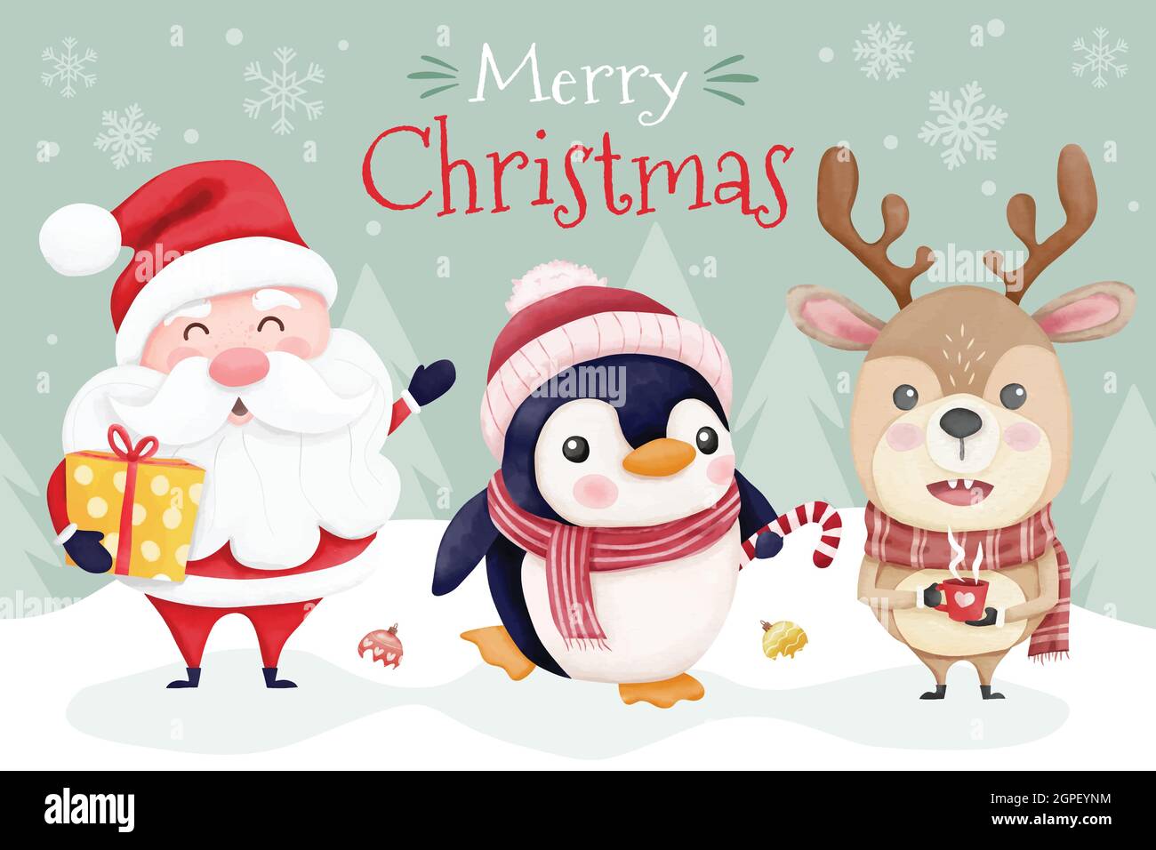 Watercolor santa holiday Stock Vector Images - Alamy