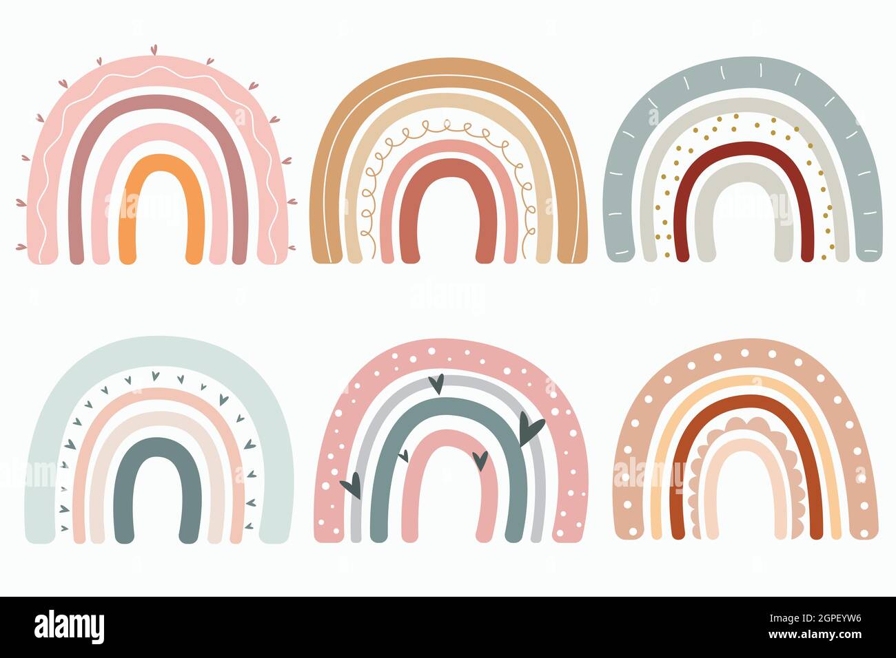 Cute pastel color rainbows collection Stock Vector Image & Art - Alamy