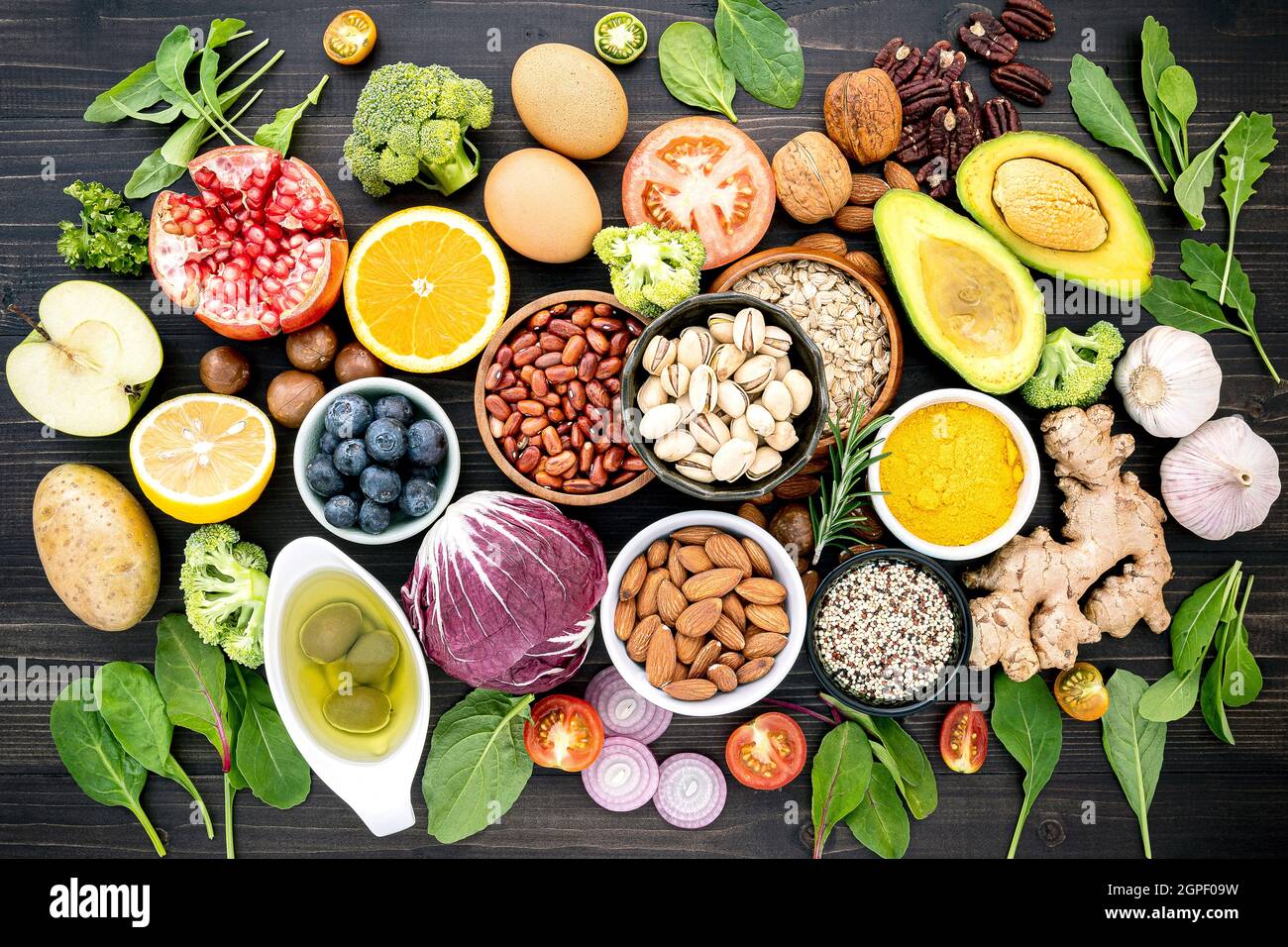 Ingredients for the healthy foods selection. The concept of healthy ...