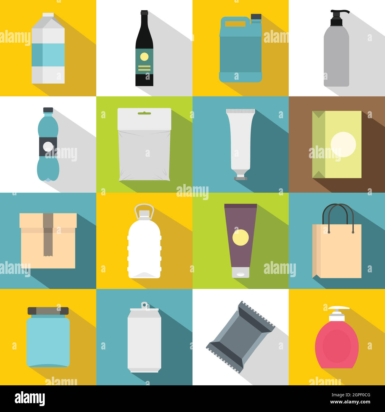 Packaging items icons set, flat style Stock Vector Image & Art - Alamy