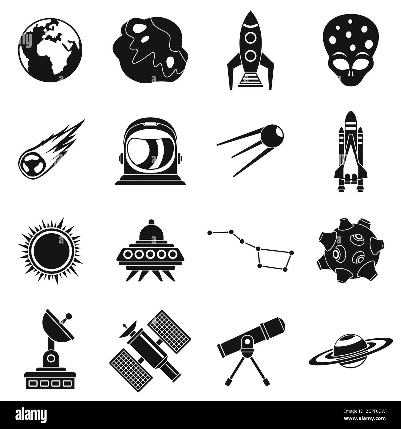 Space icons set, simple style Stock Vector Image & Art - Alamy