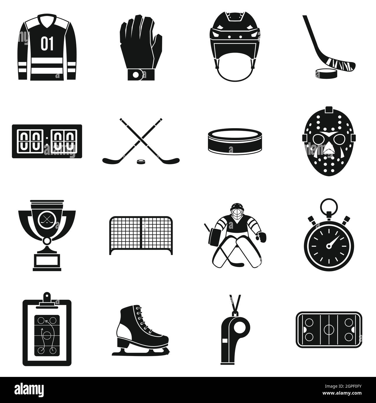 Hockey icons set, simple style Stock Vector Image & Art - Alamy