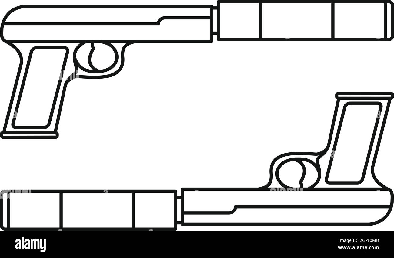 Gun icon, outline style Stock Vector Image & Art - Alamy