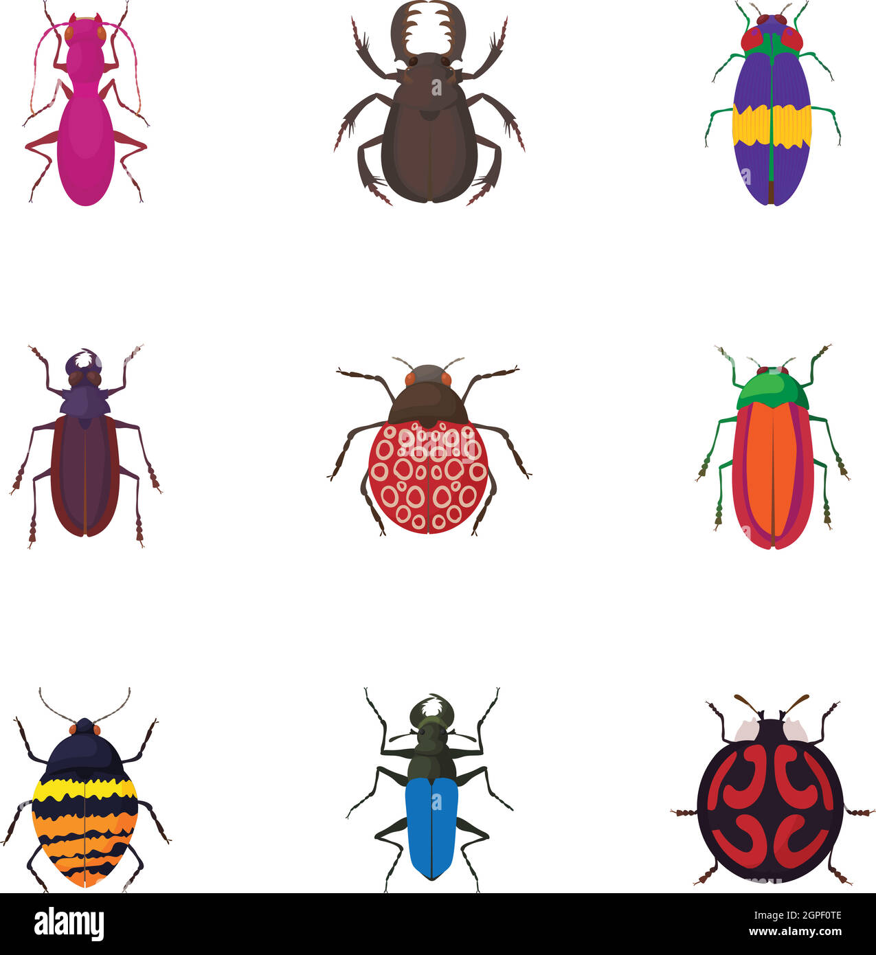 Crawling beetles icons set, cartoon style Stock Vector Image & Art - Alamy