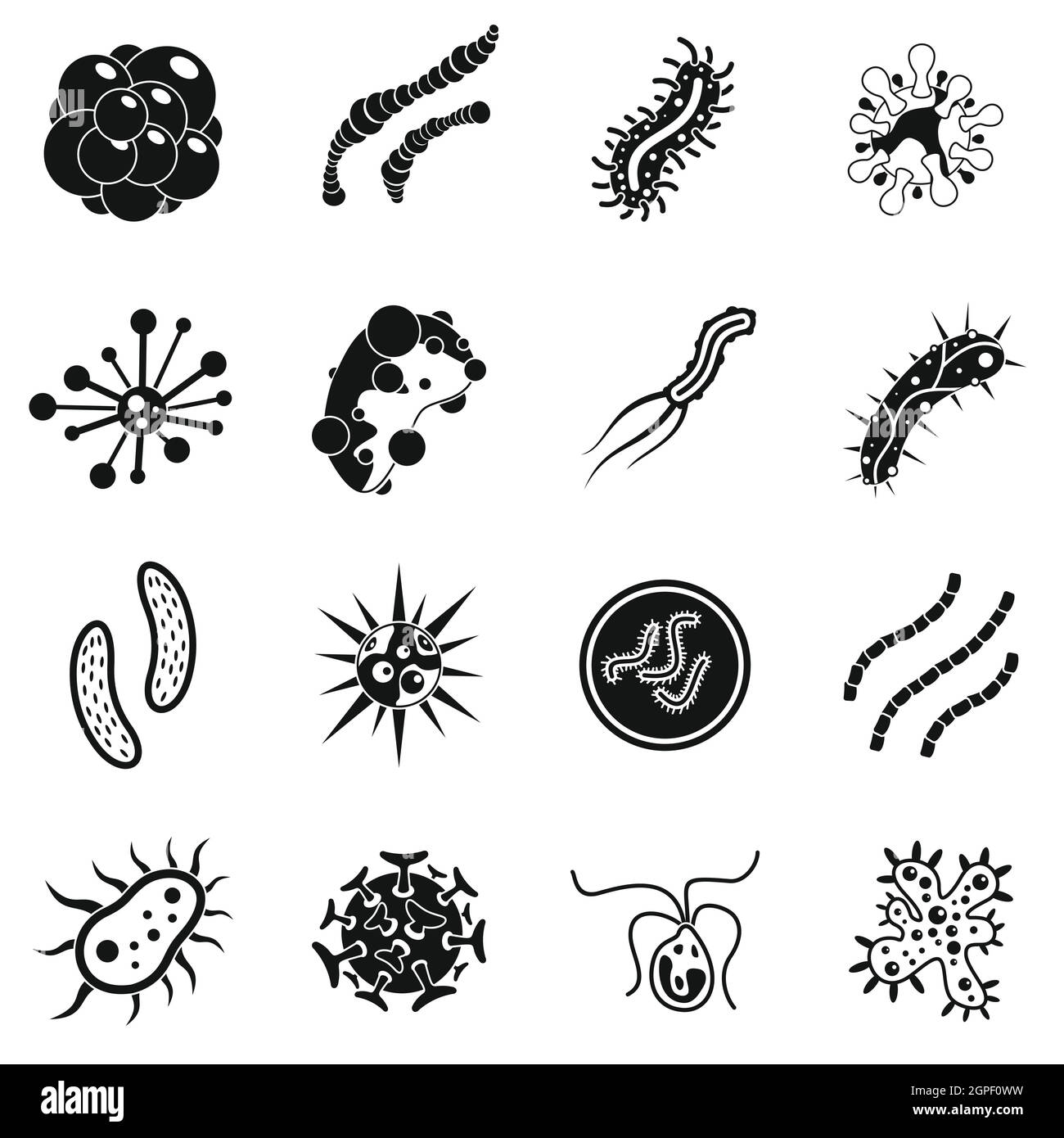 Virus bacteria icons set, simple style Stock Vector Image & Art - Alamy