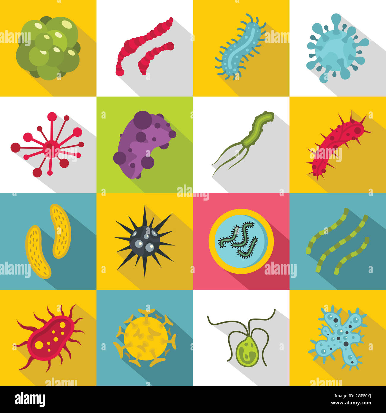 Virus epidemic flat set Stock Vector Images - Alamy