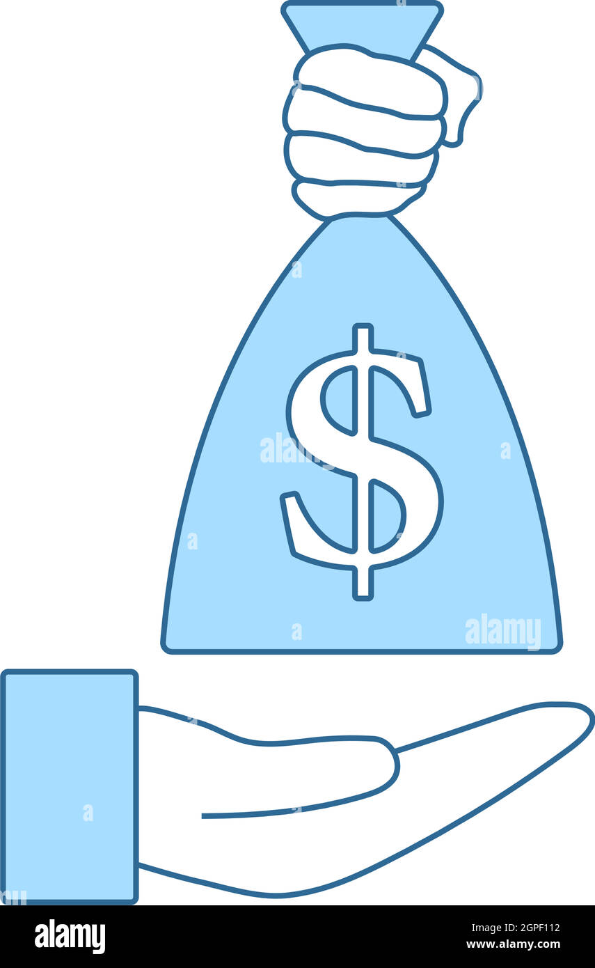 Hand Holding The Money Bag Icon Stock Vector Image & Art - Alamy