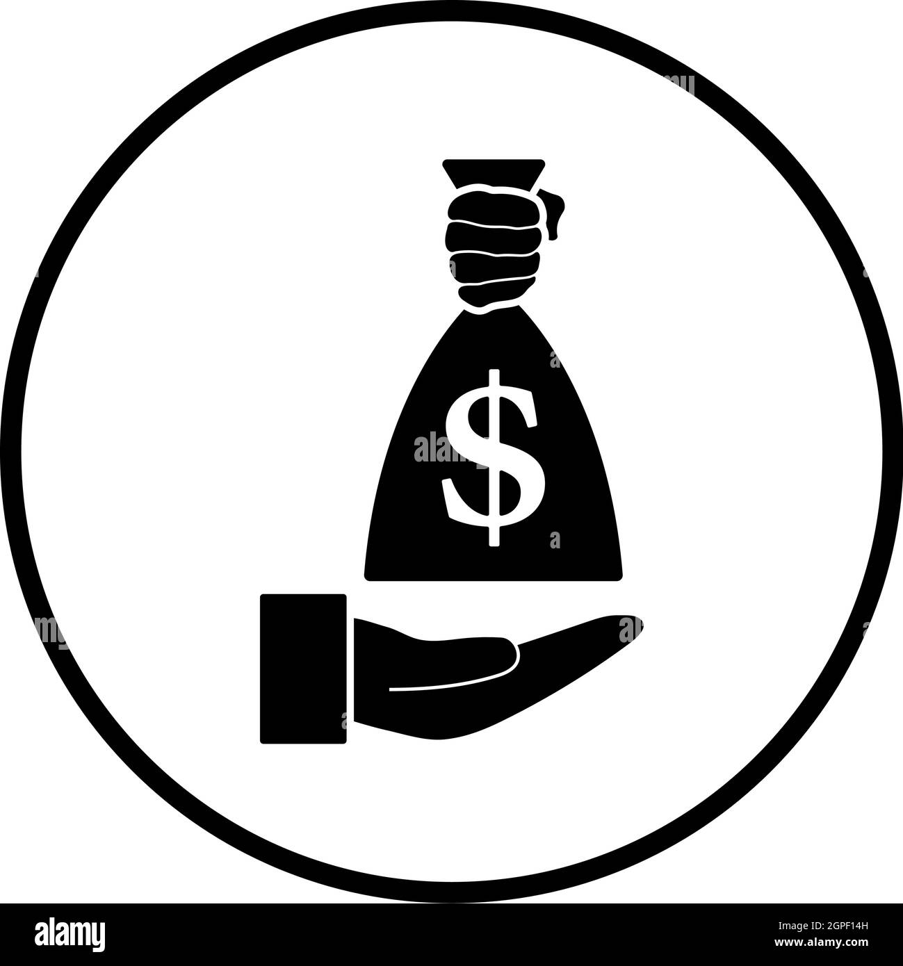 Hand Holding The Money Bag Icon Stock Vector Image & Art - Alamy