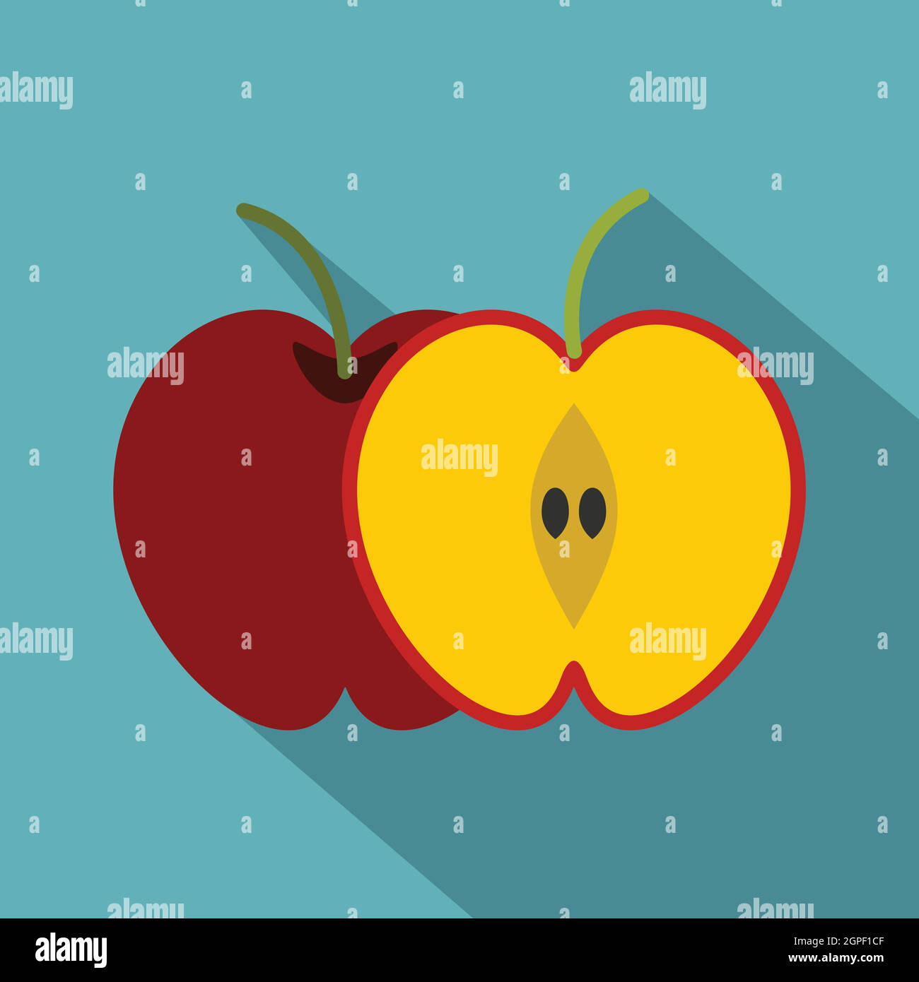 Red apple icon, flat style Stock Vector Image & Art - Alamy