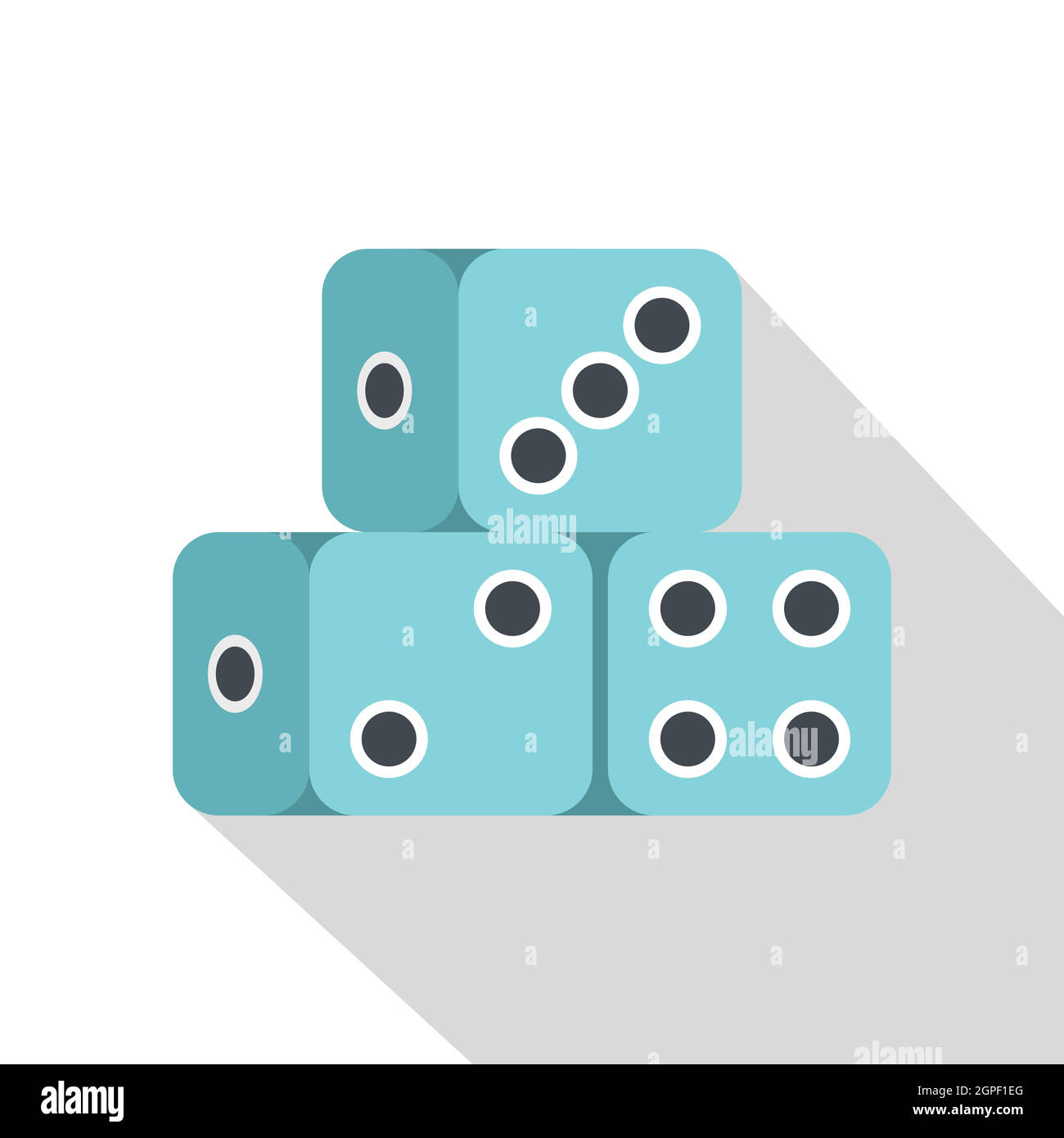 Blue dice cubes icon, flat style Stock Vector Image & Art - Alamy