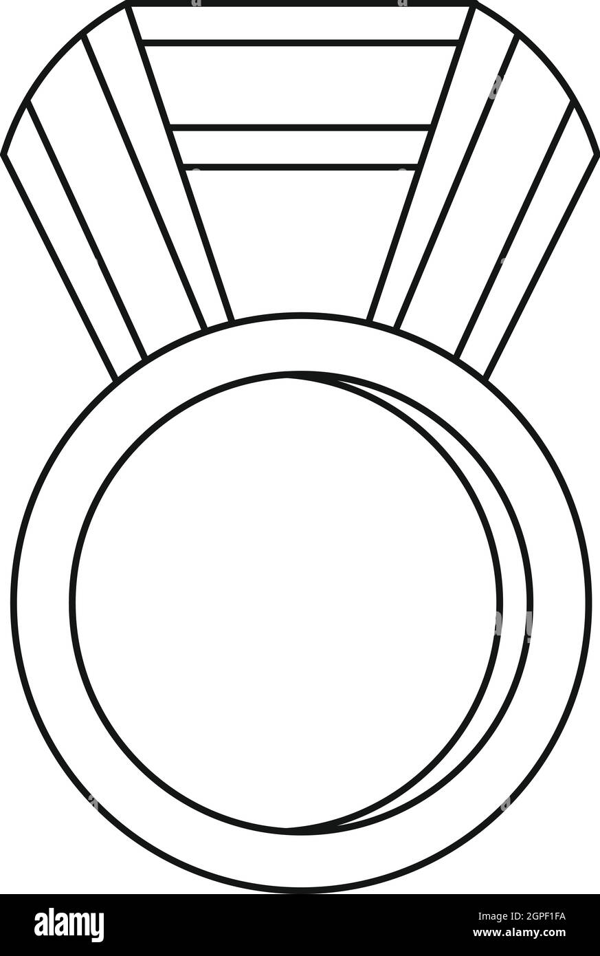 Round medal icon, outline style Stock Vector Image & Art - Alamy