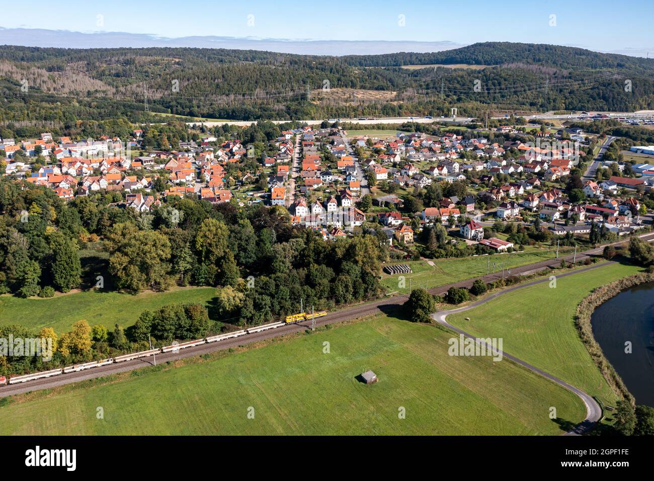 The village of Herleshausen in the Werra Valley in Hesse in Germany ...