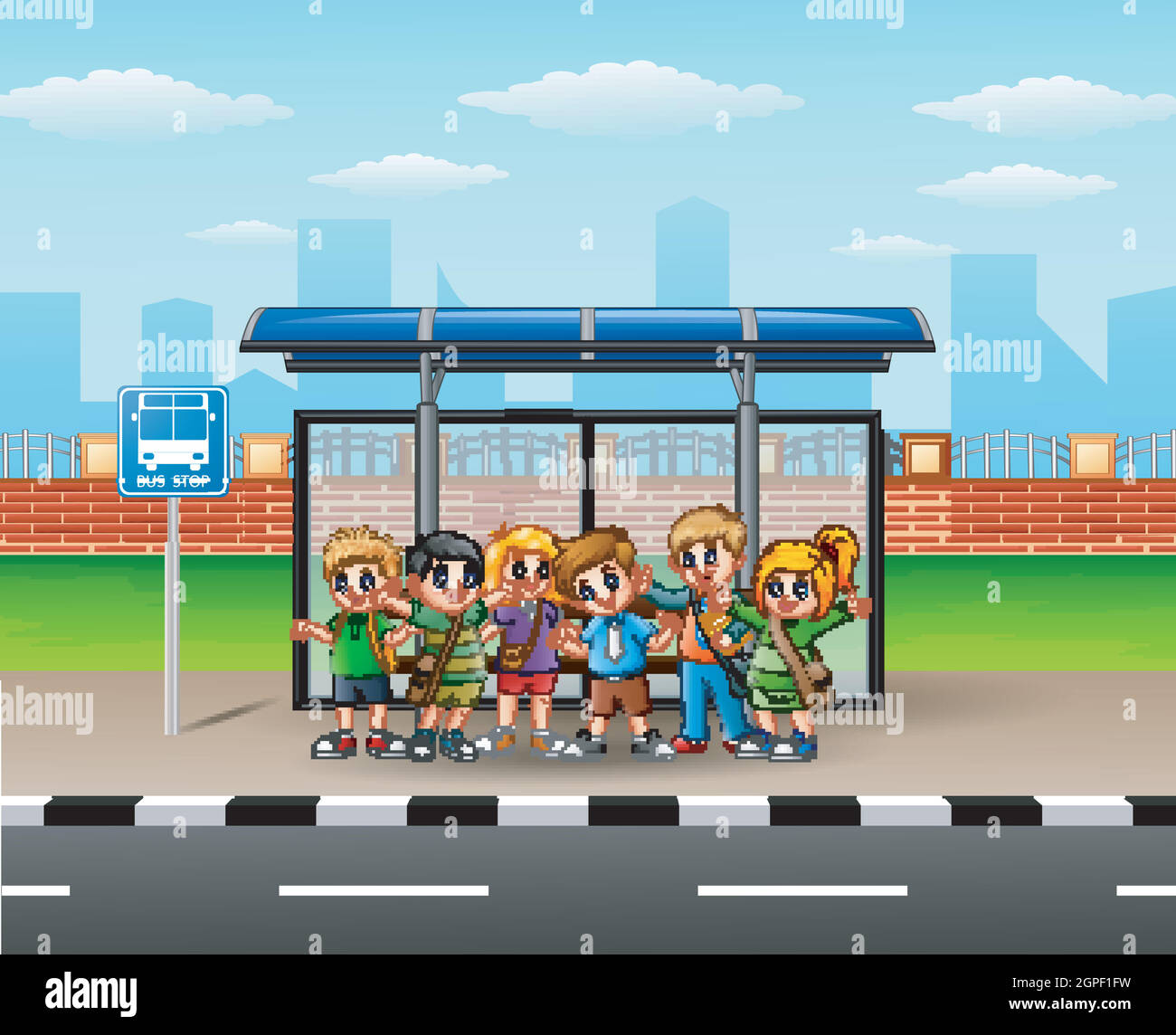 Bus stop Stock Vector Images - Alamy